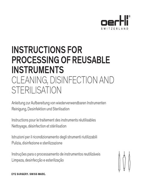 Tn999042 Instructions For Processing Of Reusable Instruments Web Pdf Sterilization