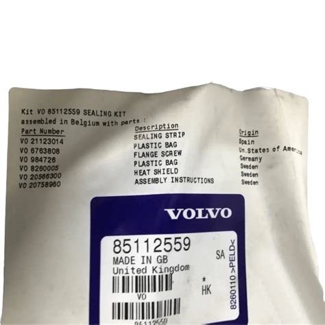 85112559 Genuine Volvo Sealing Kit Truck To Trailer