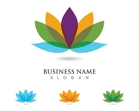 연꽃 디자인 로고 프리미엄 벡터