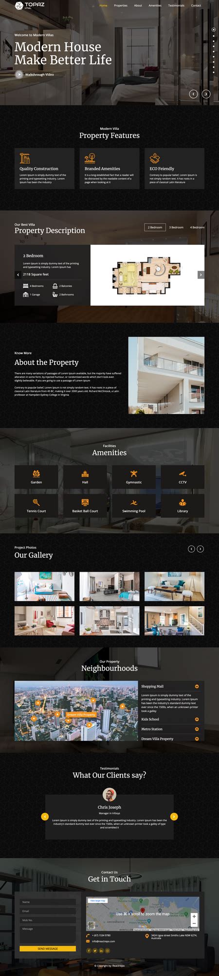 Topaz Real Estate Nextjs Landing Page Templates Reactrepo