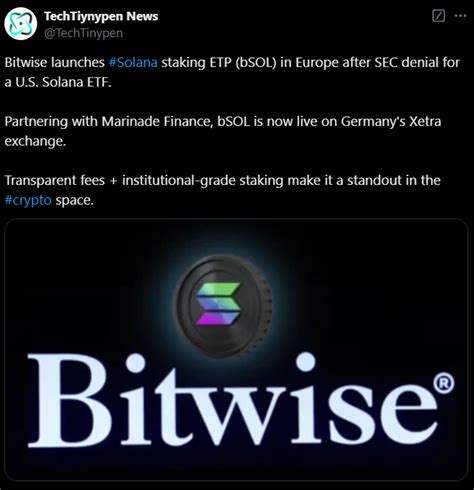 Bitwise Launches Solana Staking Etp In Europe Amid Us Approval Delays