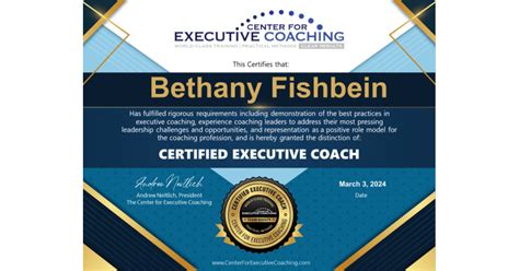 Bethany Fishbein On Linkedin Center For Executive Coaching Certified