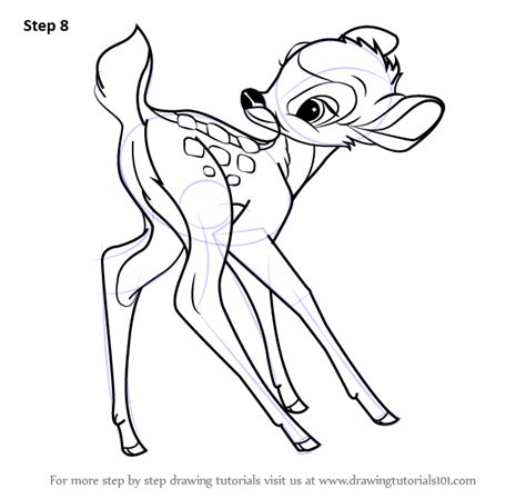 Simple And Easy Bambi Drawing Tutorial For Beginners