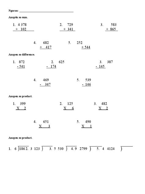 Numeracy Test Pdf