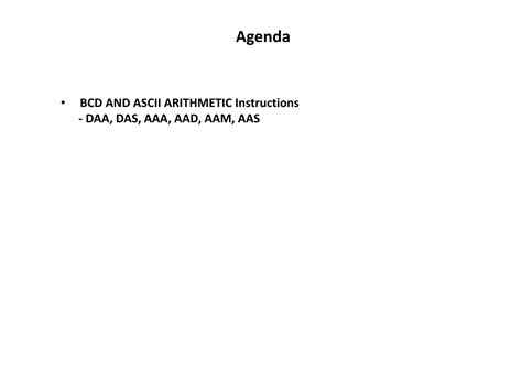 Bcd And Ascii Arithmetic Instructions Pptx