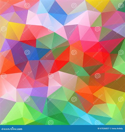 Vector Polygon Background Triangular Pattern Spring Colorful Spectrum Colors Stock Vector