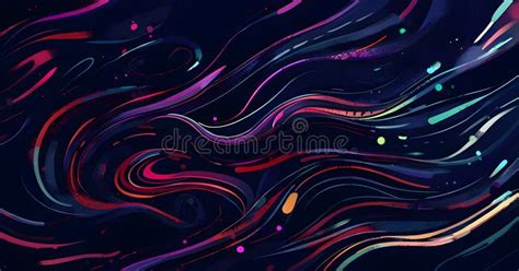 Illustration Of Abstract Stream Artificial Intelligence Big Data Stock Illustration