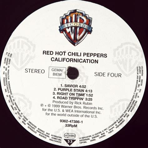 Red Hot Chili Peppers Californication2lps 1999 First Press Ukeu