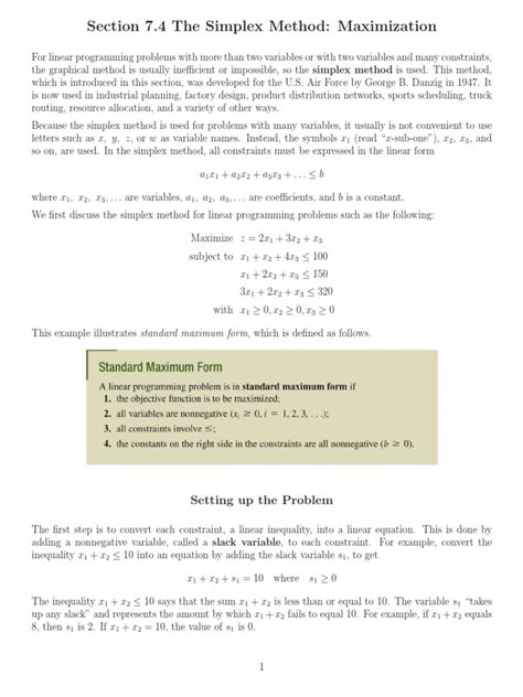Explaination Simplex Method Pdf Linear Programming Mathematical