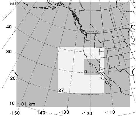 Coamps Nested Grid Configuration With Grid Spacings Decreasing From 81 Download Scientific