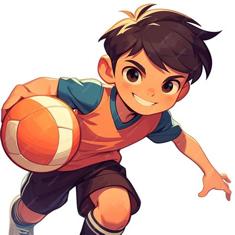 Un Niño De Lima Juega Al Balonmano Al Estilo De Los Dibujos Animados