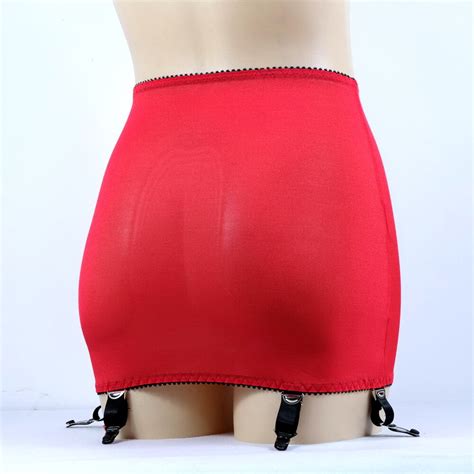 Luxallacki Open Bottom Girdles Lace Panel 6 Straps Garter Belt