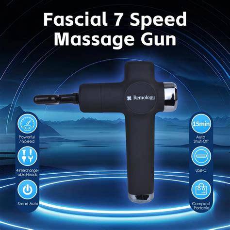 Remology Impact Therapy 7 Adaptive Speed Usb C Fascial Massage Gun Wit