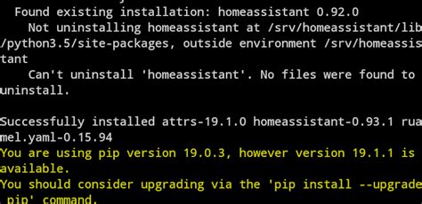 Cant Uninstall Homeassistant During Upgrade In Venv Installation Home Assistant Community
