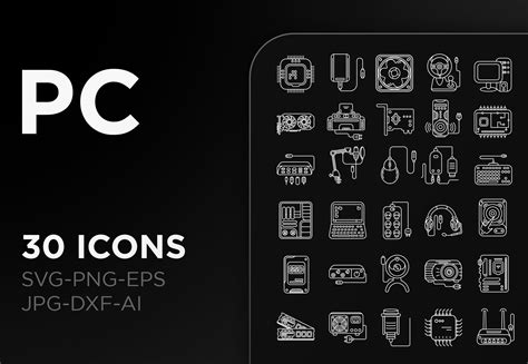 computer and hardware icon pack masterbundles
