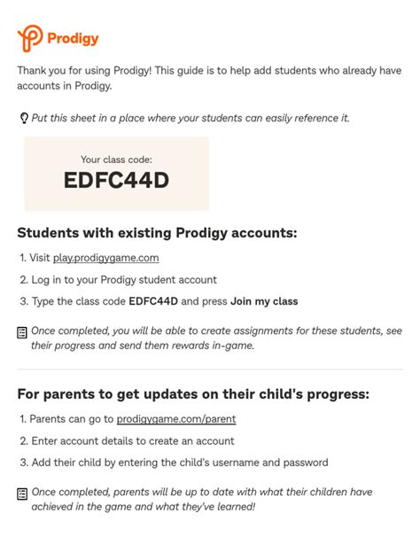 Prodigy Math Code Pdf
