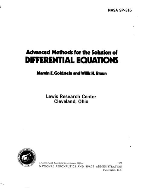 Pdf Advanced Methods For The Solution Of Differential Equations