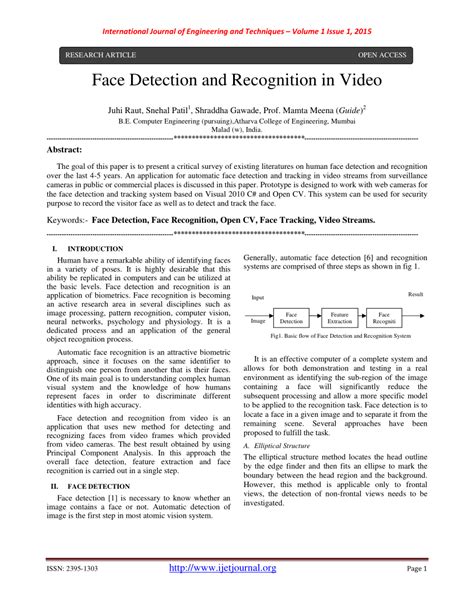 pdf face detection and recognition in video