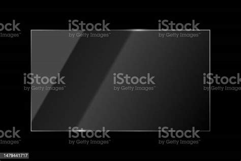 화면 반사 투명한 배경에 투명한 반짝이는 유리판 래스터 그림 유리 재료에 대한 스톡 벡터 아트 및 기타 이미지 유리 재료 반사 광학 작용 창문 Istock