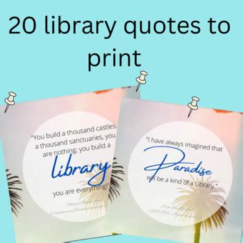 Library Librarian Quotes Decoration Printable Set By The Laidback Librarian