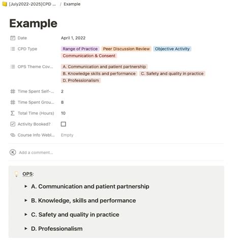 Notion CPD Record Template