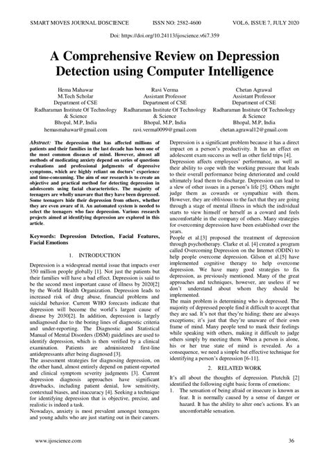 Pdf A Comprehensive Review On Depression Detection Using Computer Intelligence