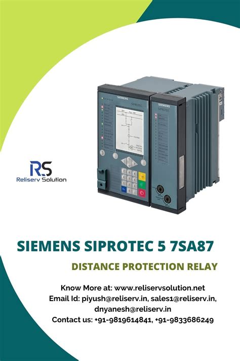 Siemens Siprotec 5 7SA87 Distance Protection Relay Siemens Engineering Tools Relay
