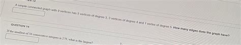 Solved A Simple Connected Graph With 9 ﻿vertices Has 5