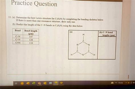 Solved 11 Determine The Best Lewis Structure For Chn By Completing The Bonding Skeleton Below