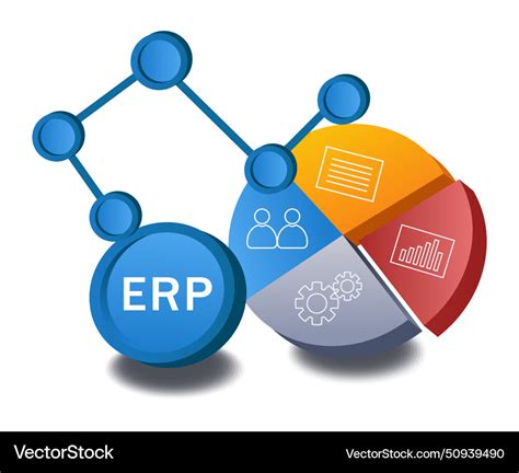 Erp Business Infographic Flat Isometric 3d Vector Image