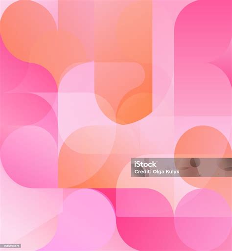 핑크 기하학적 모양 그라데이션 패턴입니다 장미 물결 추상적인 기하학적 배경 카드 포스터 커버 벽지에 대한 최소한의 개념 분홍색 배경에 대한 스톡 벡터 아트 및 기타 이미지