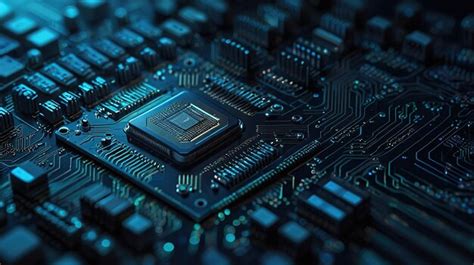 Abstract Technology Circuit Design Cpu Motherboard Of A Computer Board And Processor Created