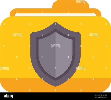 Yellow Folder Icon With A Shield Representing Online File Protection