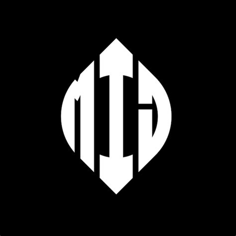 Premium Vector Mij Circle Letter Logo Design With Circle And Ellipse Shape