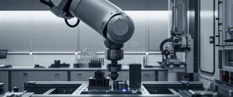 Robotic Arm Performing Precision Tasks In Advanced Manufacturing Setup Stock Image Image Of
