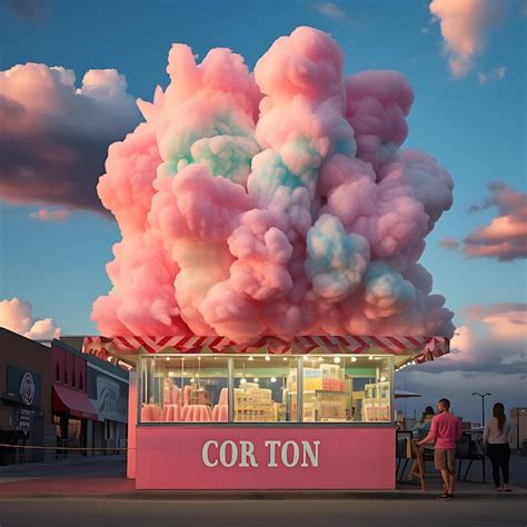 Premium Ai Image Photo Of A Booth With Cotton Candy Bright Colorful