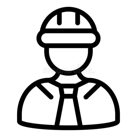 Engineer Icon Outline Style Stock Vector Illustration Of Male