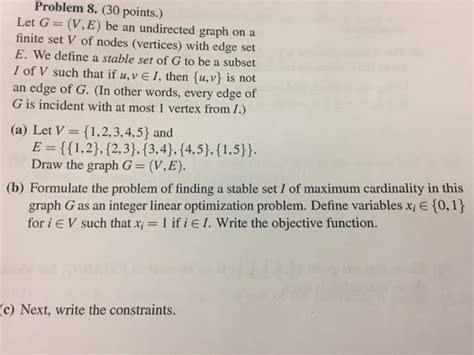solved problem 8 30 points let g v e be an