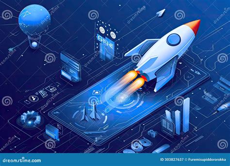 Launching New Product Or Service Technology Development Process Stock Illustration