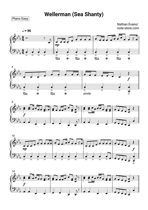 Nathan Evans Wellerman Sea Shanty Sheet Music For Piano Download