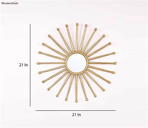Buy Golden Round Strings Wall Mirror At 12 Off Online Wooden Street