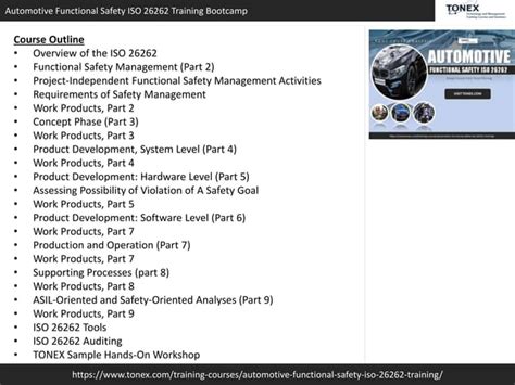 Automotive Functional Safety Iso 26262 Training Bootcamp Tonex Training Pptx Automotive
