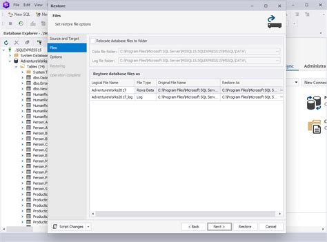 restore a database