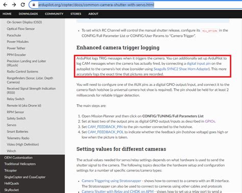 cam versus trig messages in wiki reversed copter 4 3 ardupilot discourse