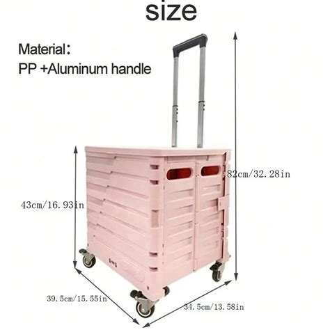 Folding Utility Cart Portable Rolling Crate Handcart Shopping Trolley