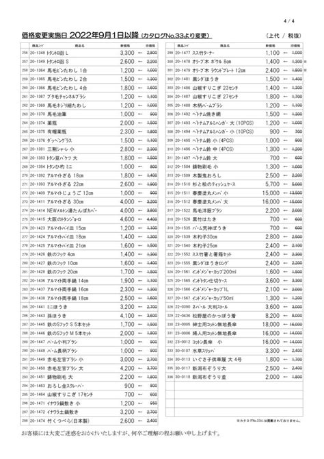 価格変更のお知らせ 投稿 │ 松野屋