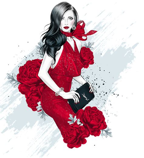 Cliparts from Anna : Lady In Red. Леди в красном. PNG.