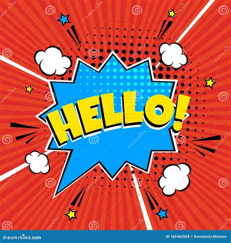 Comic Lettering Speech Bubble for Emotion with Text HELLO Stock Vector - Illustration of bubble ...