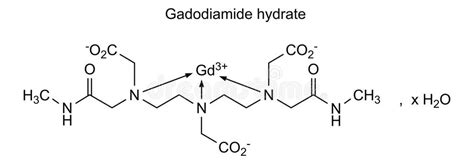 Chemical Structure Of Gadodiamide Hydrate Drug Substance Stock