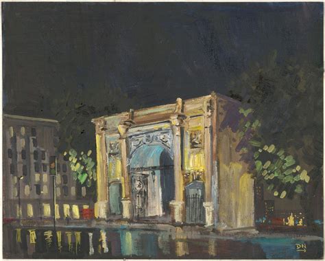 Daniel Nichols 2020 Oil Marble Arch At Night By Daniel Nichols 2020 Signed By Author S